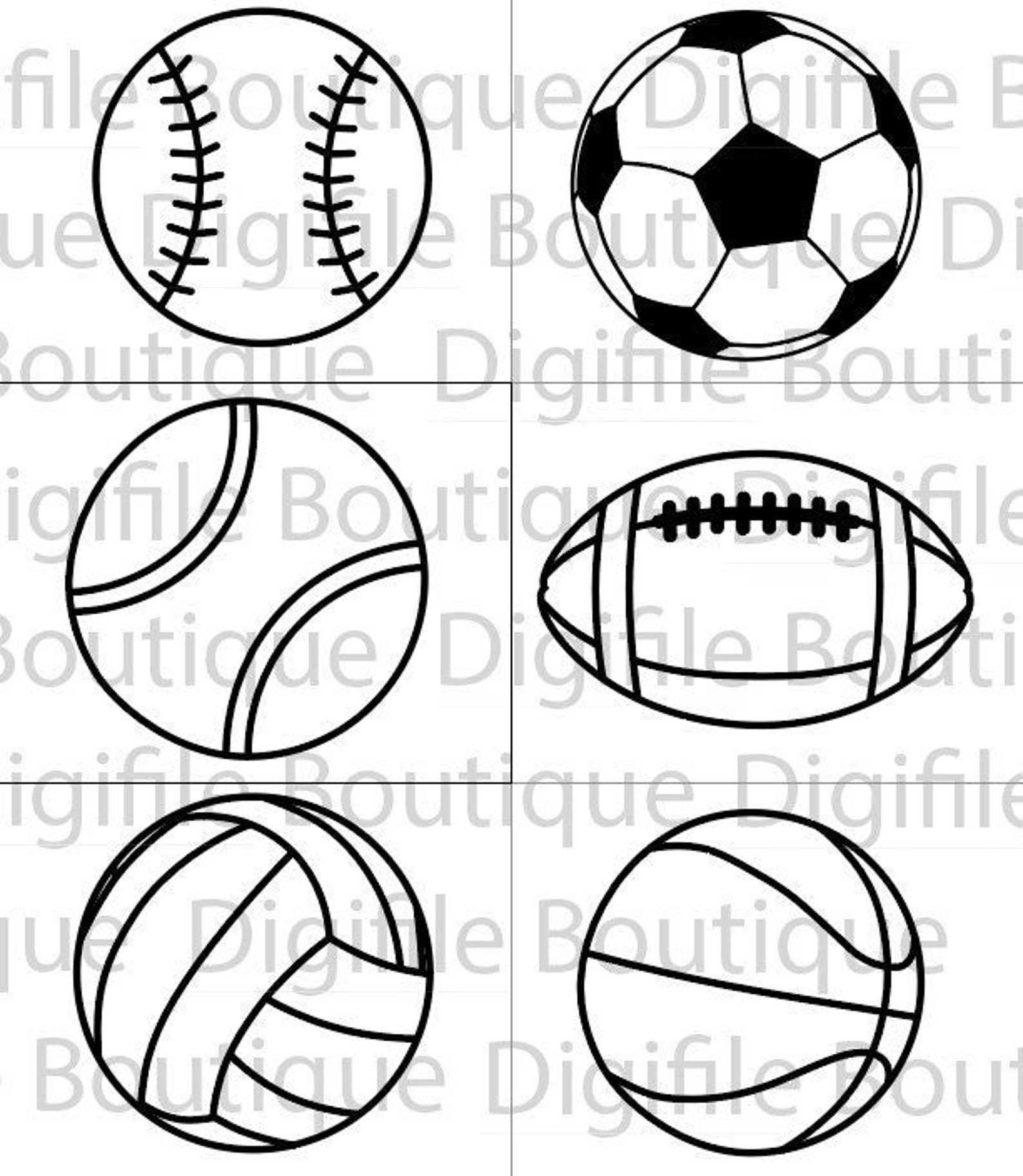 6 Sports SVG File, Athletic Balls SVG Cricut Cut Files, Sports Balls ...