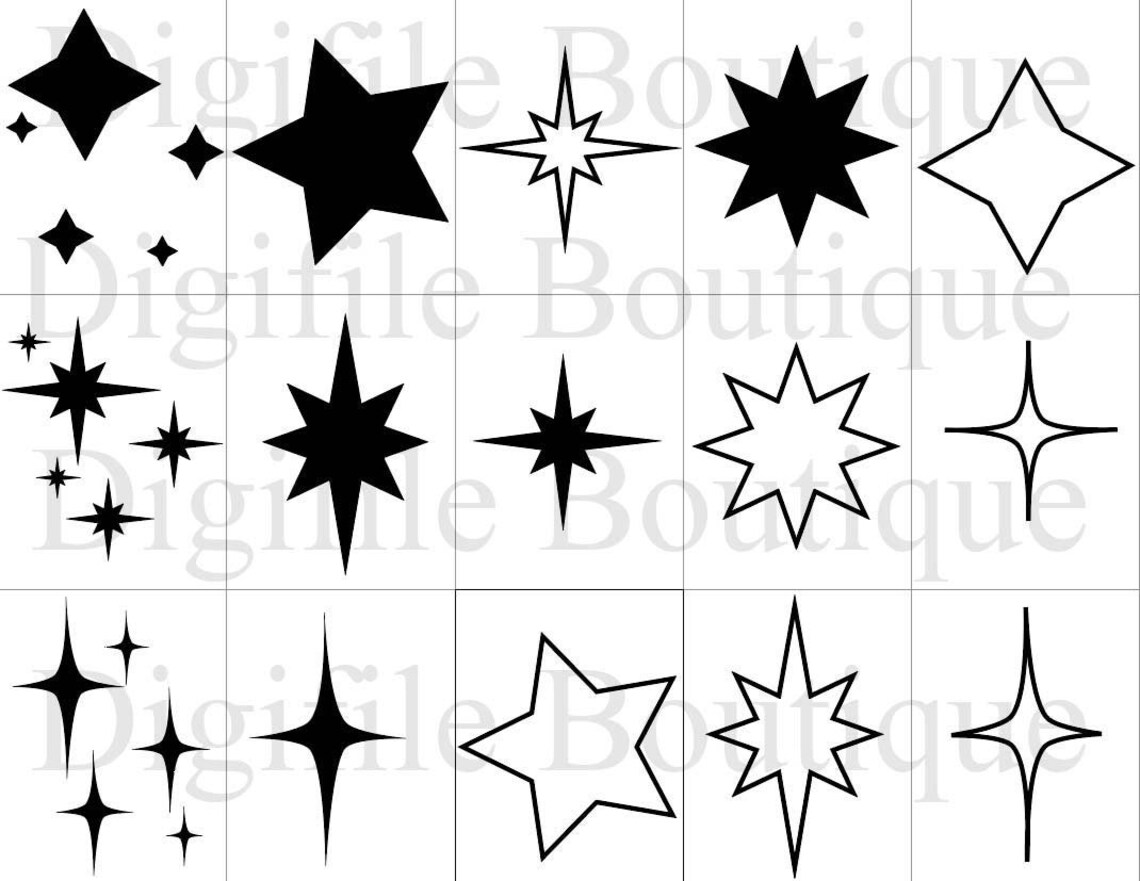 15 Sterne SVG Datei, Sterne SVG Cricut Dateien, Sterne Clipart, Sterne ...