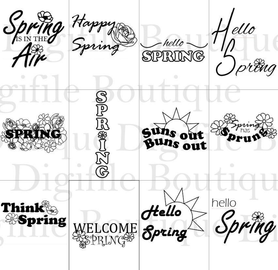 12 Spring SVG File, Spring SVG Cricut Cut Files, Springtime Clipart ...