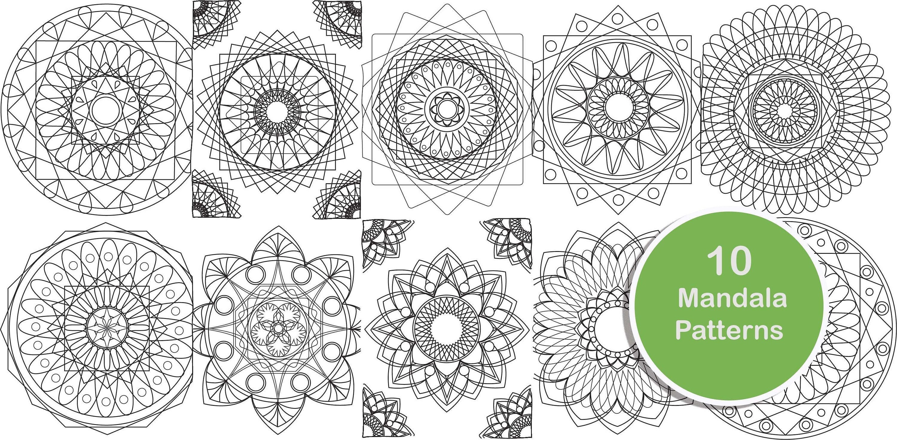 10 Printable Mandala Patterns - Etsy
