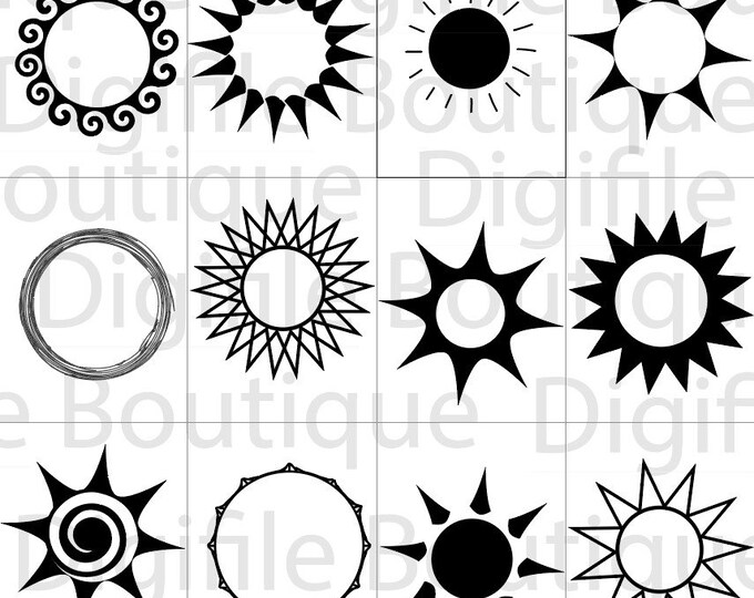 12 Sun SVG File Sun SVG Cricut Cut Files Sun Clipart Sun - Etsy