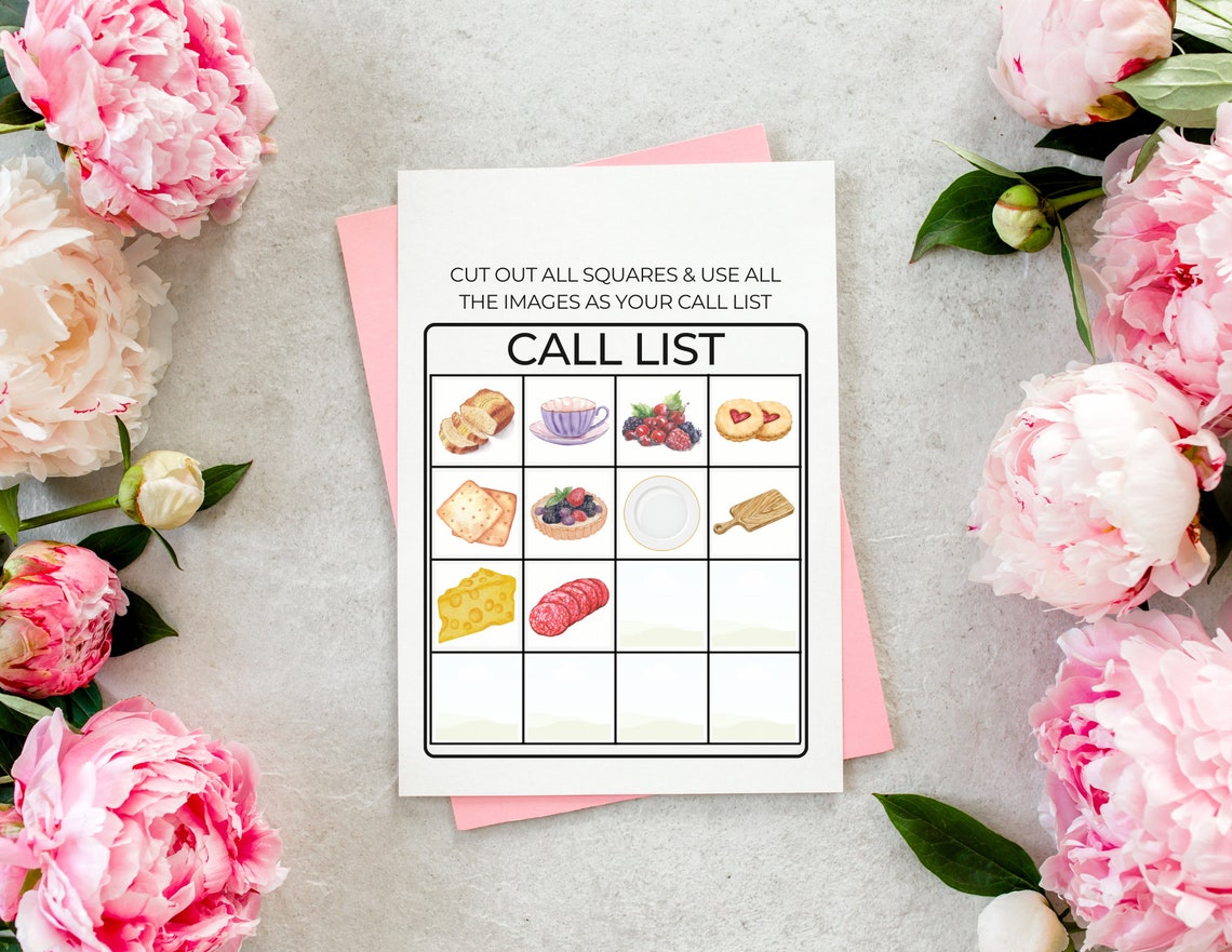 Tea Party Bingo Cards: 30 Printable Bingo Cards; High Tea Party ...