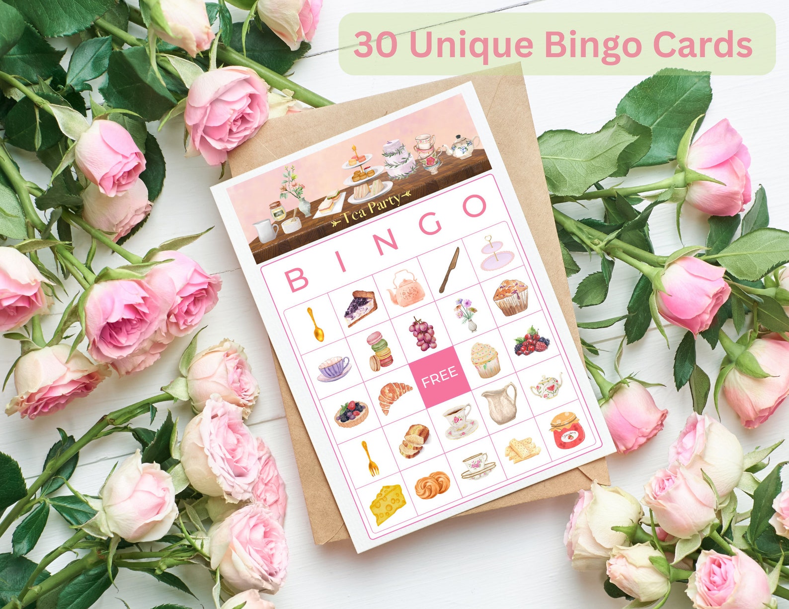 Tea Party Bingo Cards: 30 Printable Bingo Cards; High Tea Party ...