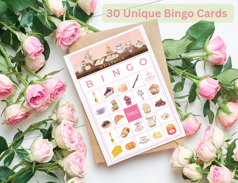 Tea Party Bingo Cards: 30 Printable Bingo Cards; High Tea Party ...
