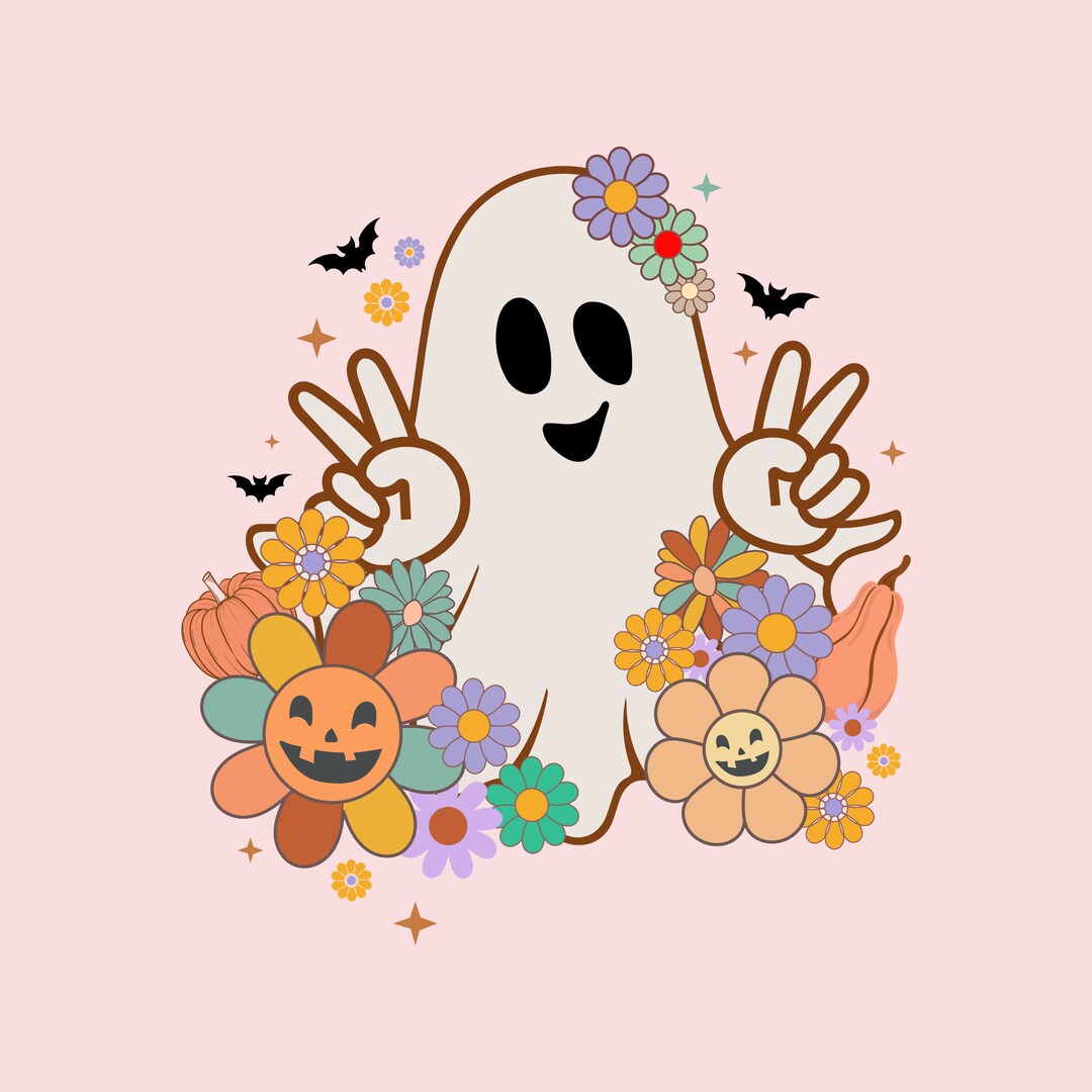 Floral Ghost SVG PNG EPS Floral Ghost Mug Fall Flowers - Etsy