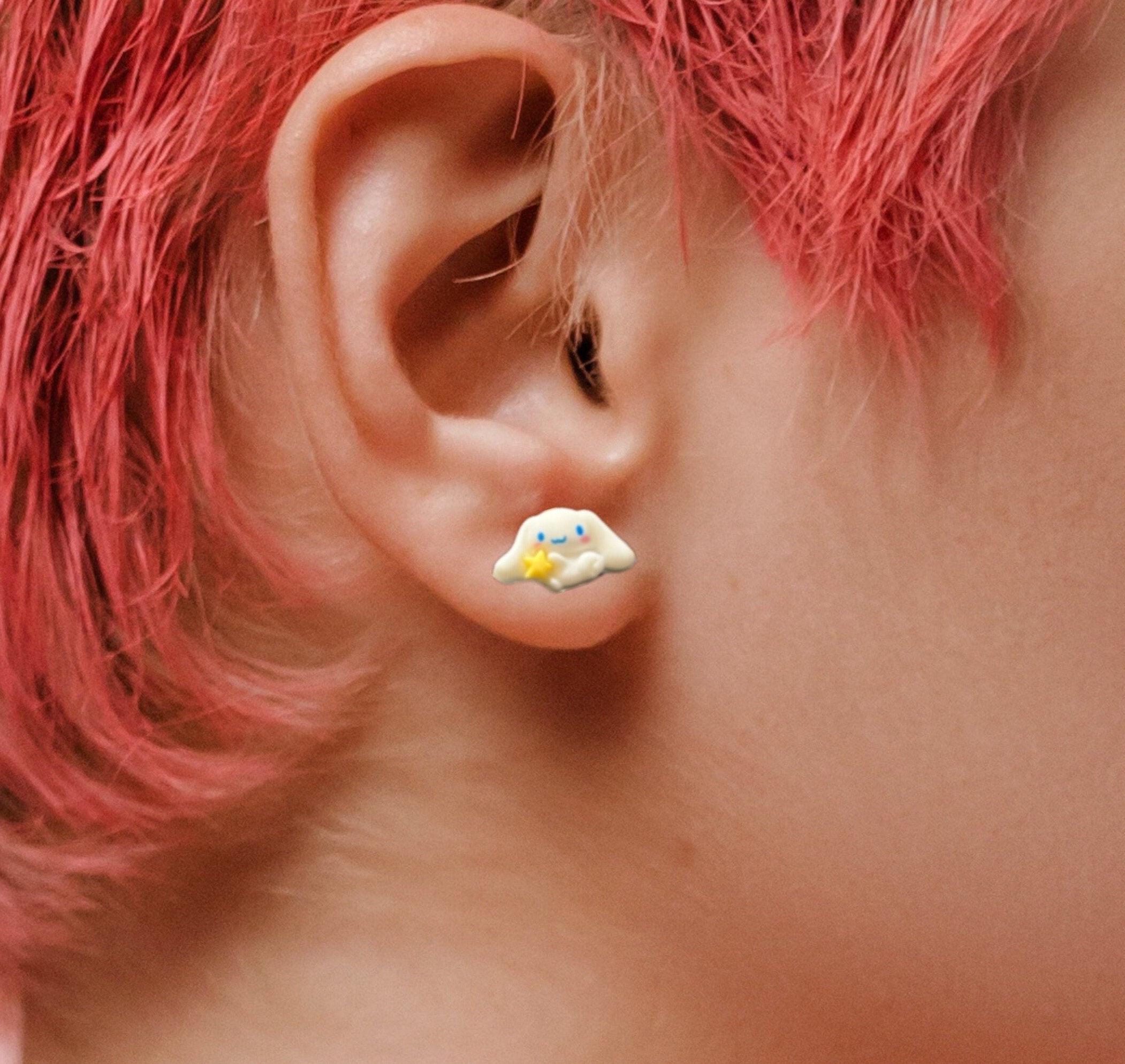 Handmade Sanrio Characters Kawaii Hypoallergenic Resin Stud Earrings ...