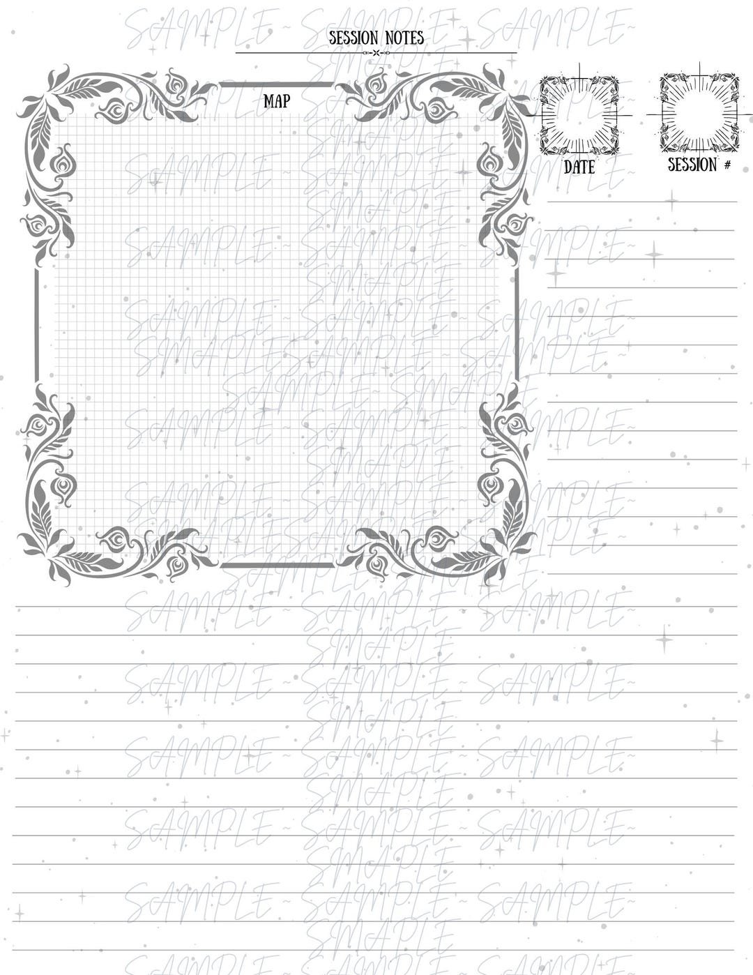 Dnd 5e Session Notes PDF: Hand-drawn Character Sheets & Tracker - Etsy