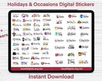 Digital Stickers HOLIDAY EDITION Transparent, Pre-cropped Goodnotes ...