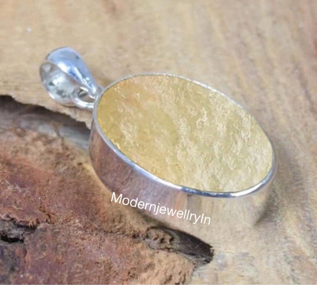 Handmade Libyan Desert Glass Pendant: 925 Sterling Silver Bridal ...
