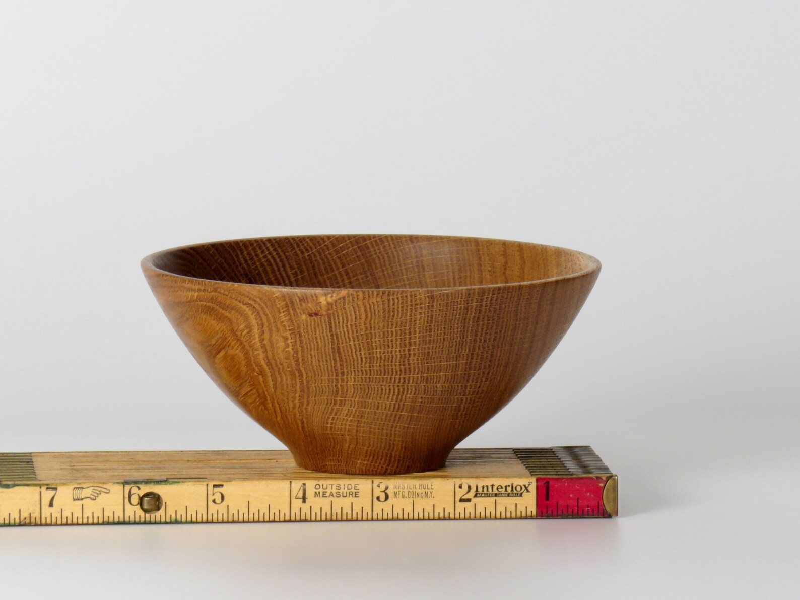 Quarter Sawn White Oak Wooden Bowl, 5 11/16 Inch Diameter, Hand Turned ...