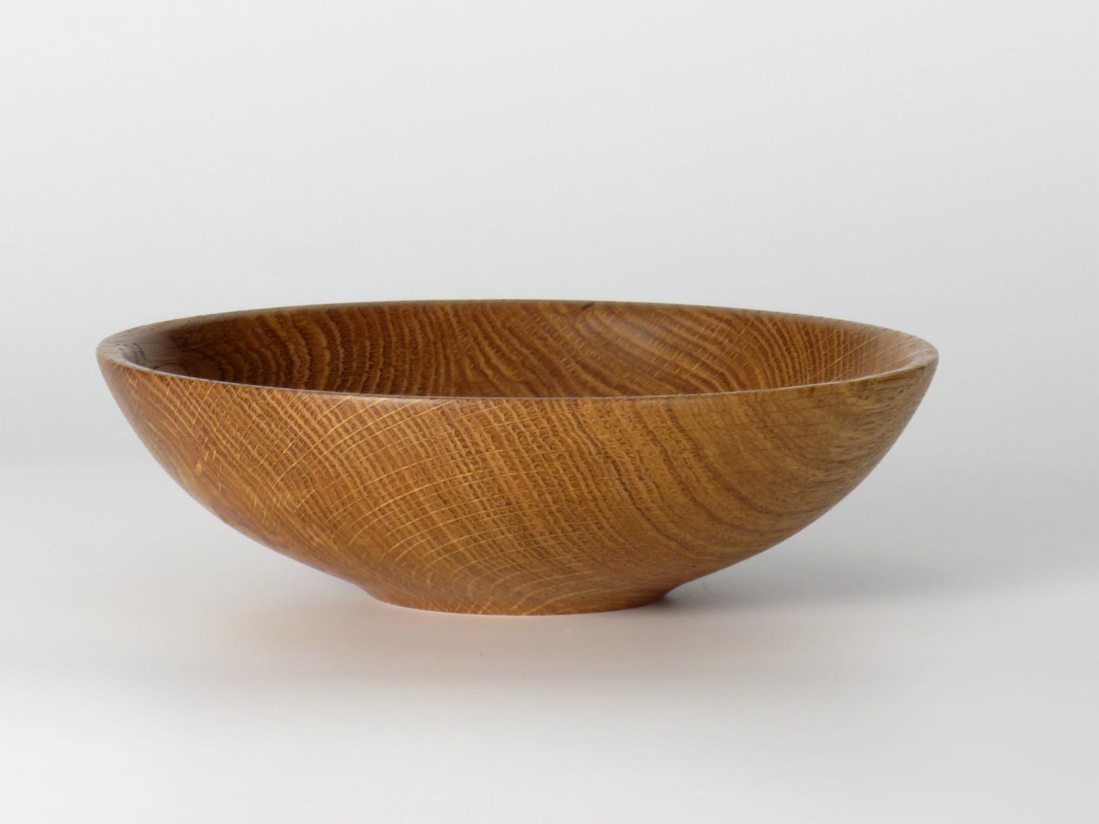 Quarter Sawn White Oak Wooden Bowl, 6 15/16 Inch Diameter, Hand Turned ...