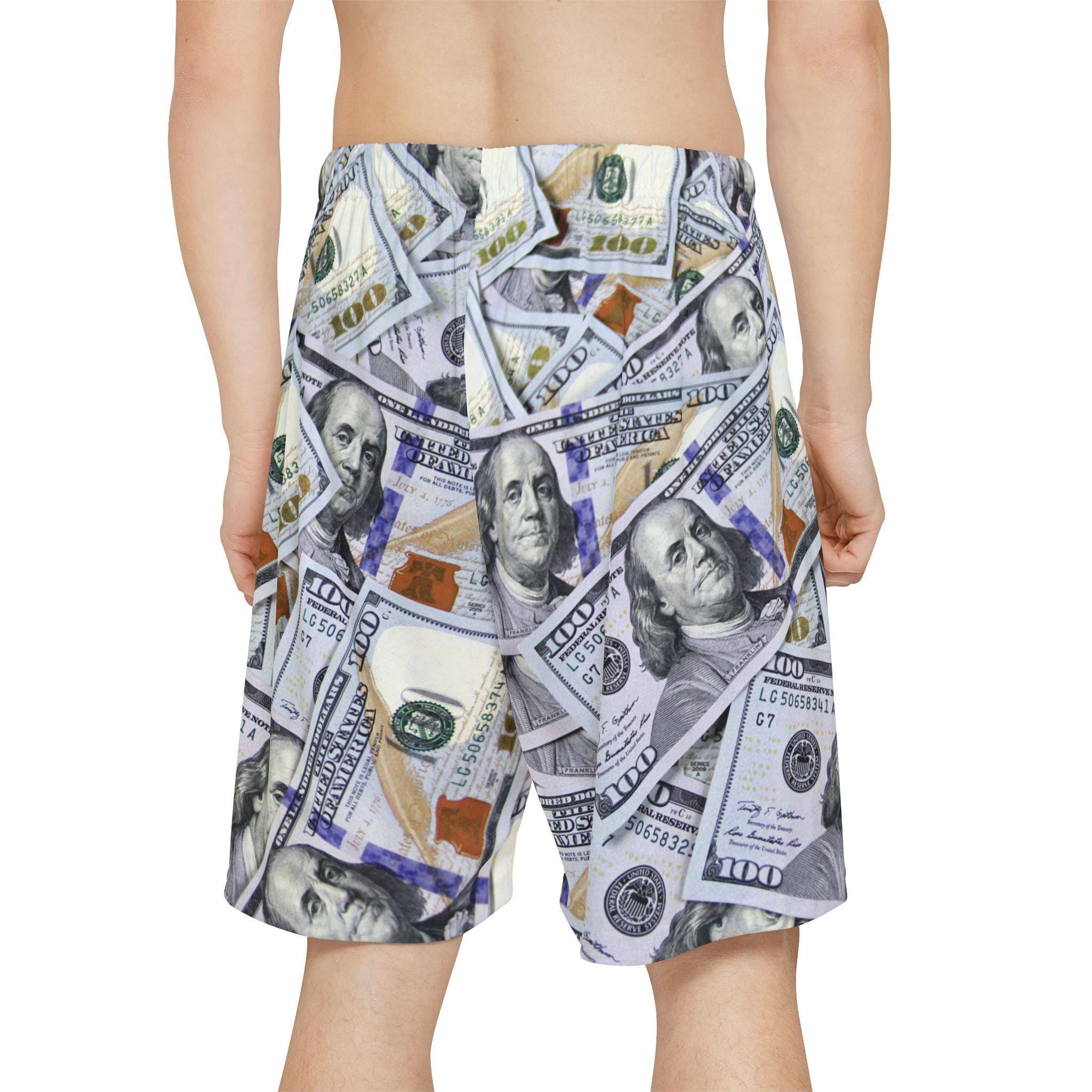 Money Shorts: Men's Hundred Dollar Bill Print - Novelty Clothing - Etsy