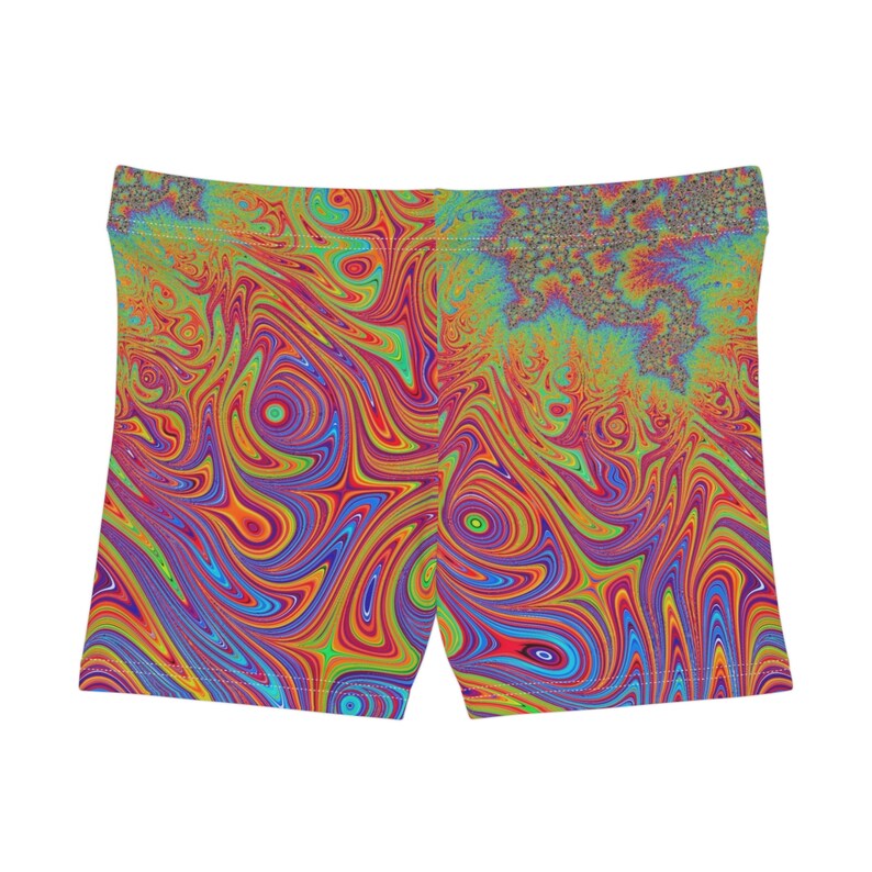 Psychedelic Booty Shorts Rainbow Swirl Shorts Abstract Booty Shorts Rainbow Gym Clothes Cute ...