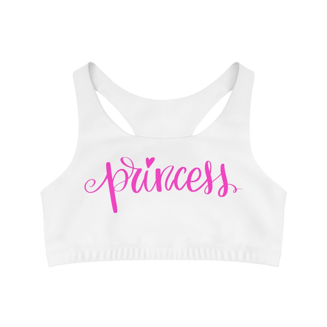 Princess Sports Bra Pink Crown Bra Seamless Sports Bra Princess Gym ...