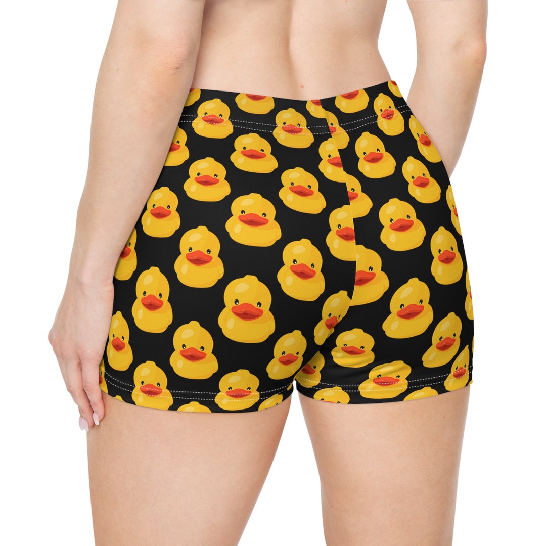 Duck Booty Shorts Yellow & Black Shorts Funny Cute Booty Shorts ...