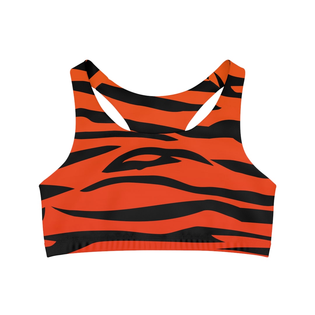 Orange Bengal Tiger Bra Tiger Striped Sports Bra Cincinnati Bra ...