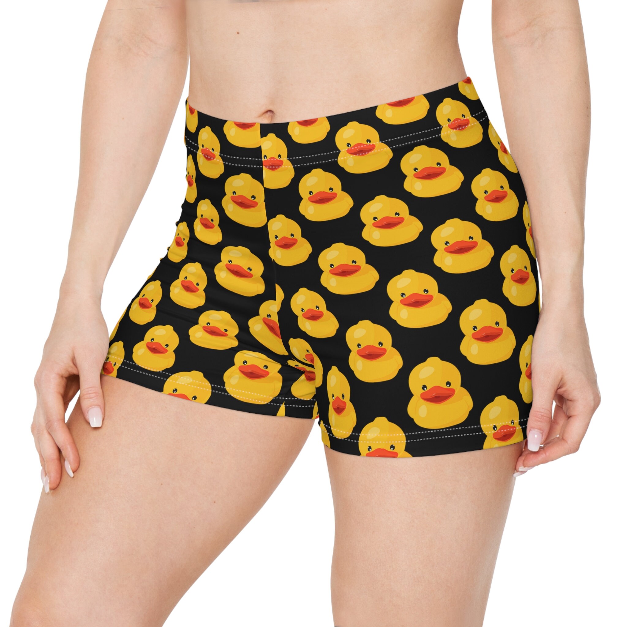 Duck Booty Shorts Yellow & Black Shorts Funny Cute Booty Shorts ...
