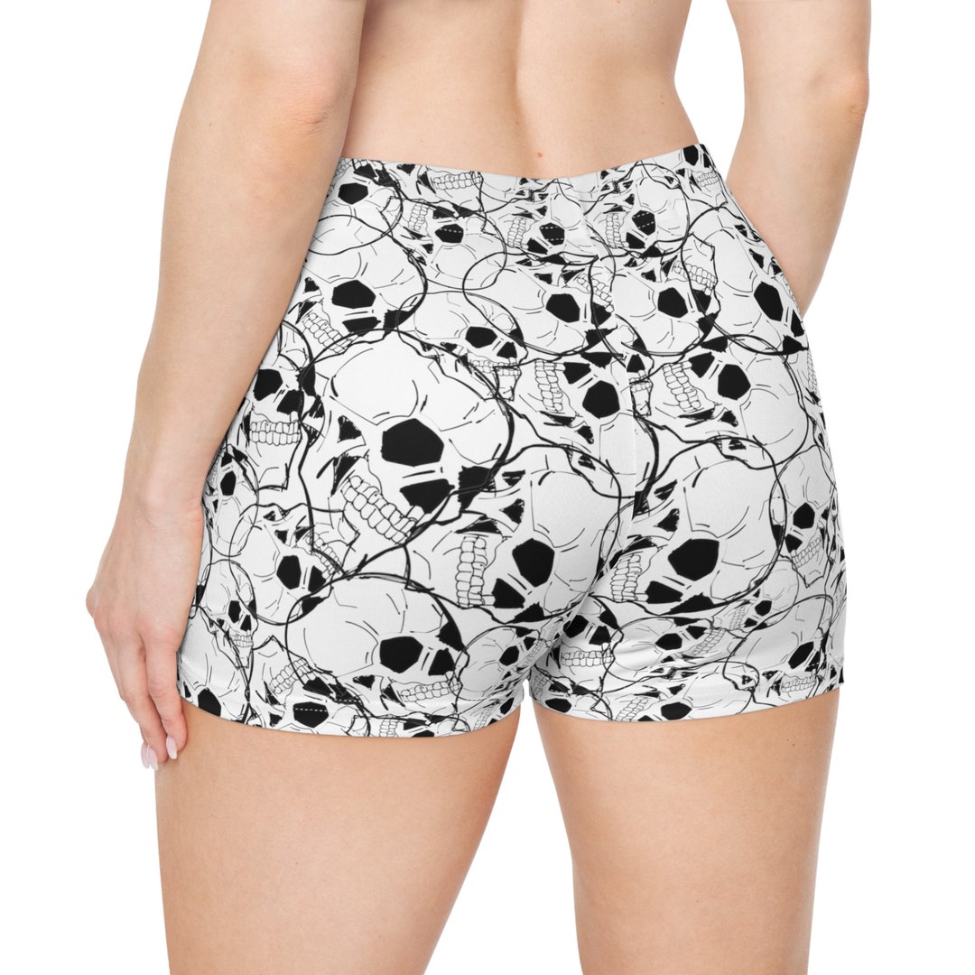Skull Booty Shorts: Gothic Spandex Gym Clothes - Etsy