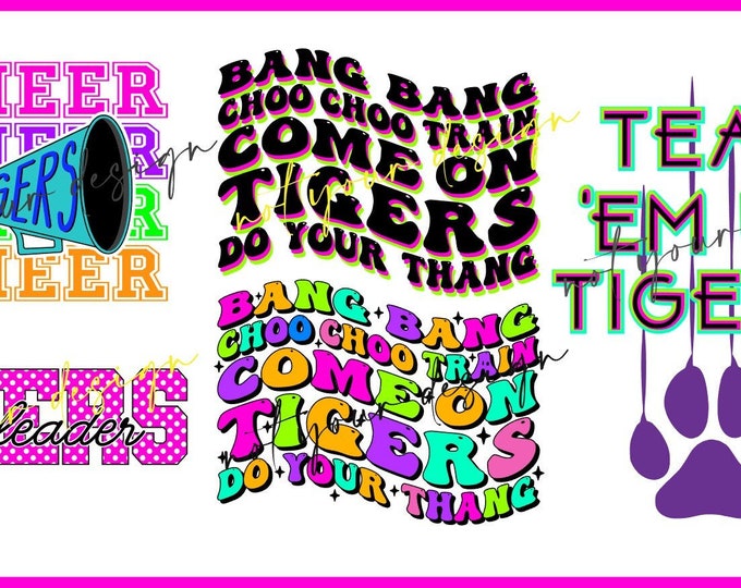 Neon Tigers Cheer Bundle Digital Designs Only - Etsy