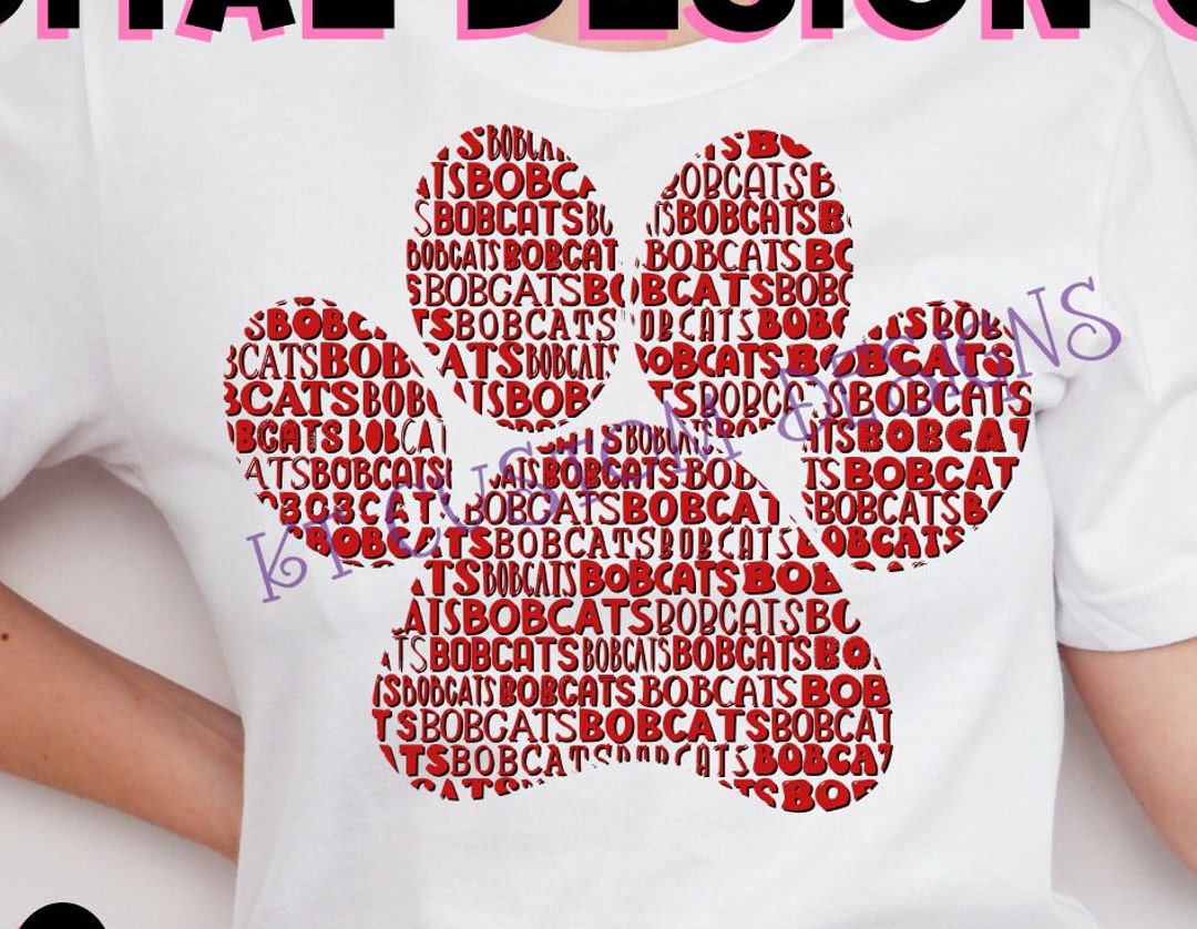 Bobcats Mascot Red Paw Digital Design 300 DPI PNG - Etsy