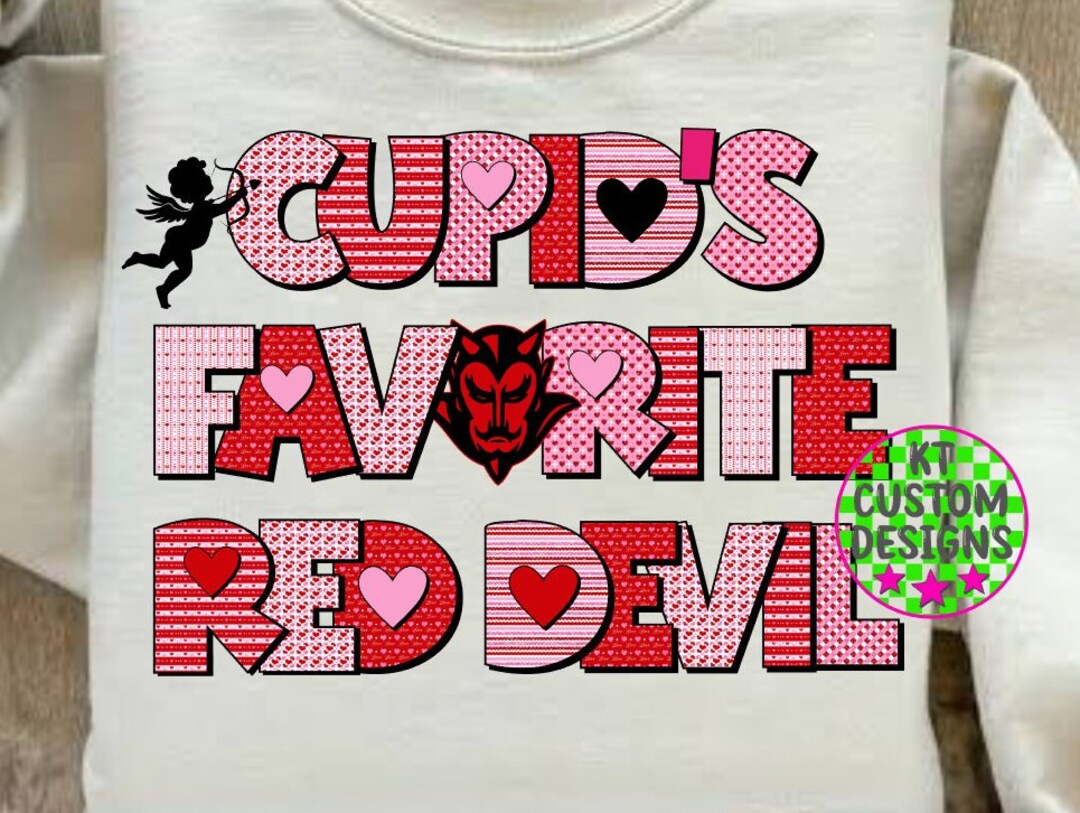 Red Devils Mascot Valentine's Day Digital Design 300 DPI PNG - Etsy