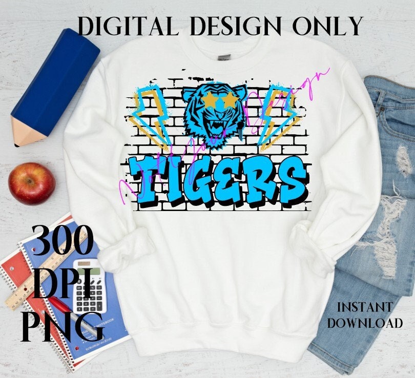 Tigers Mascot Graffiti Digital Design - Etsy