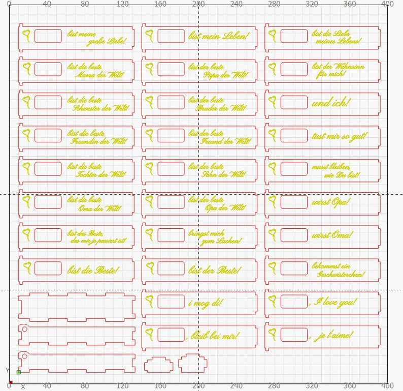 DU bist Duplo-Box 28 Laser Cut Vorlagen, Holzstärke mit 3mm und 4mm ...
