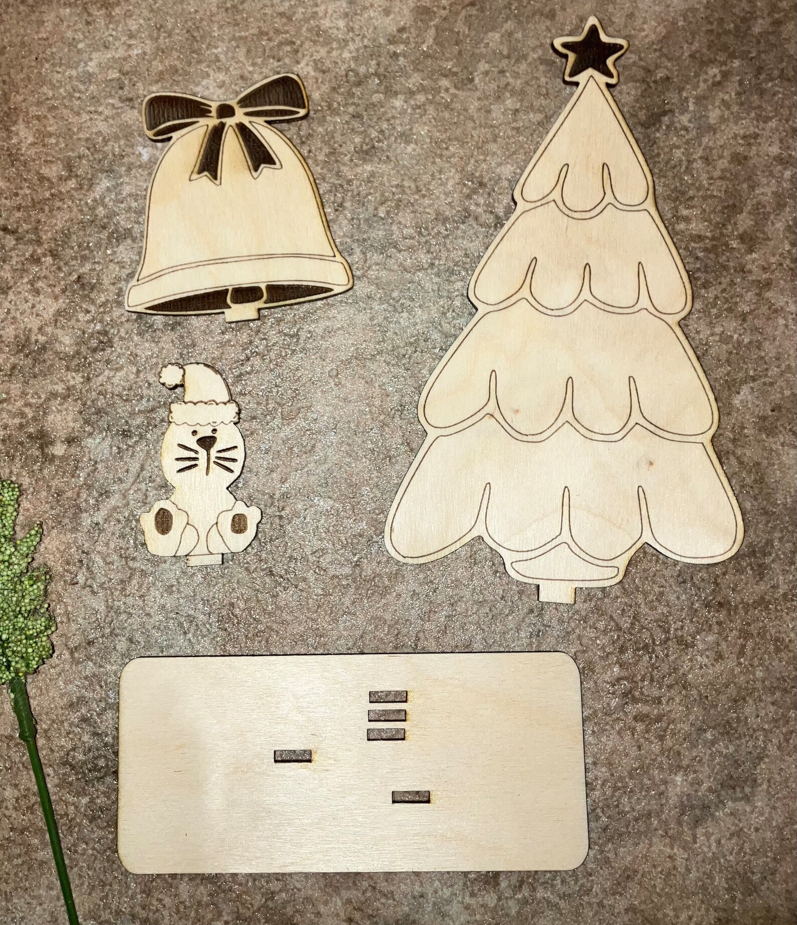 Laser Cut Template for Christmas Decoration, Cute Christmas Bunny With ...
