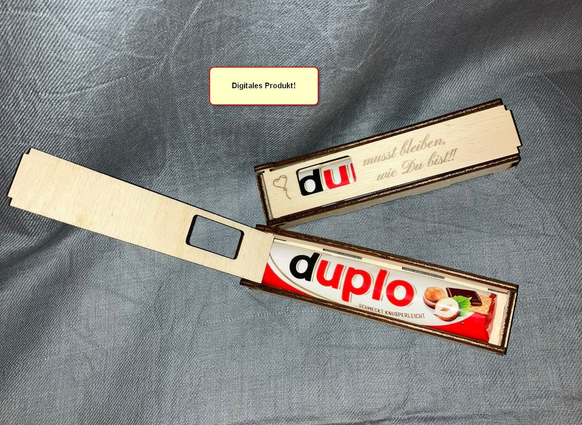 DU bist Duplo-Box 28 Laser Cut Vorlagen, Holzstärke mit 3mm und 4mm, svg, dxf, ai, Lightburn ...