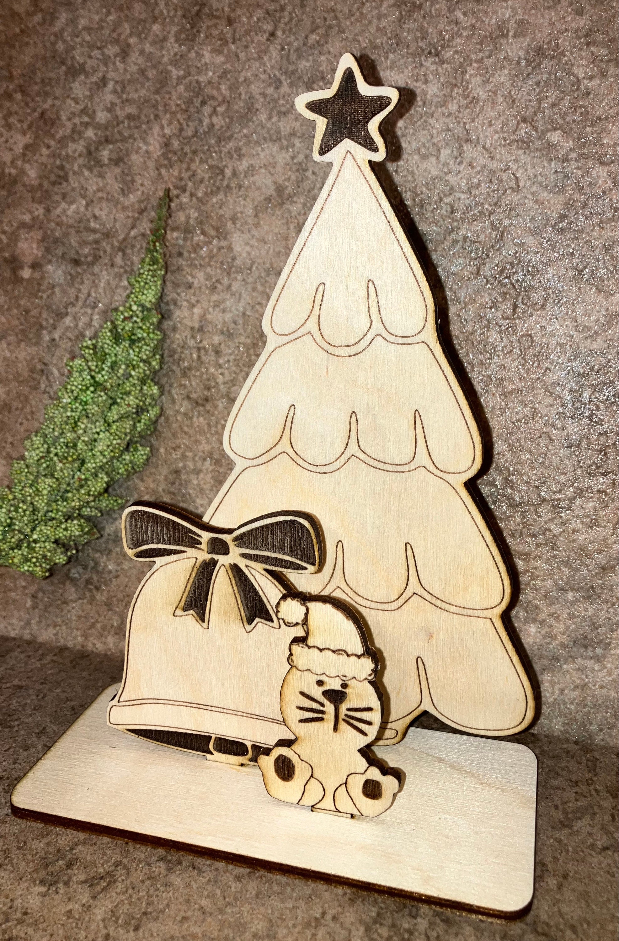 Laser Cut Template for Christmas Decoration, Cute Christmas Bunny With ...