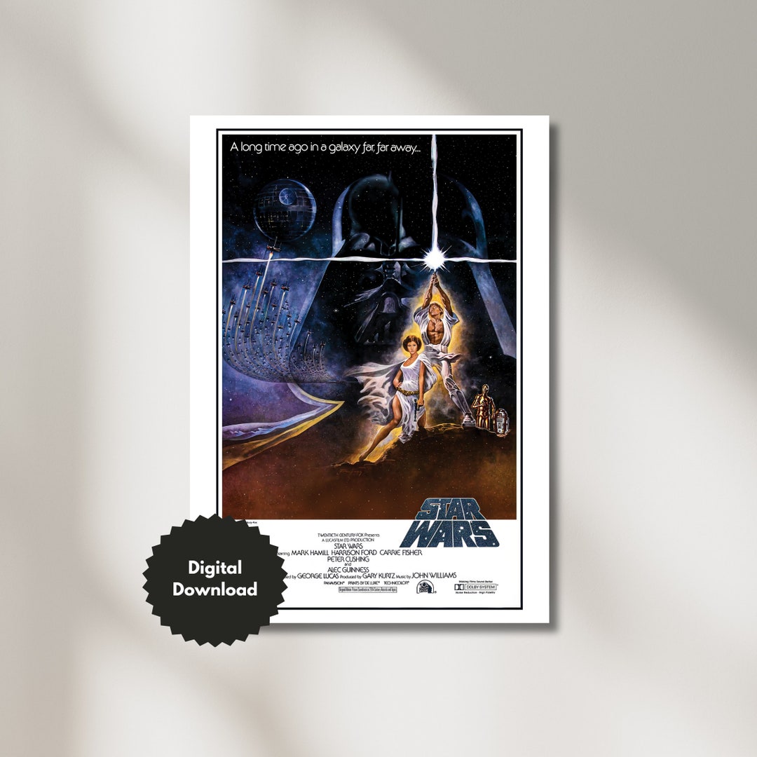 Star Wars A New Hope Movie Poster Digital Poster Download A3 & A4 Sizes ...