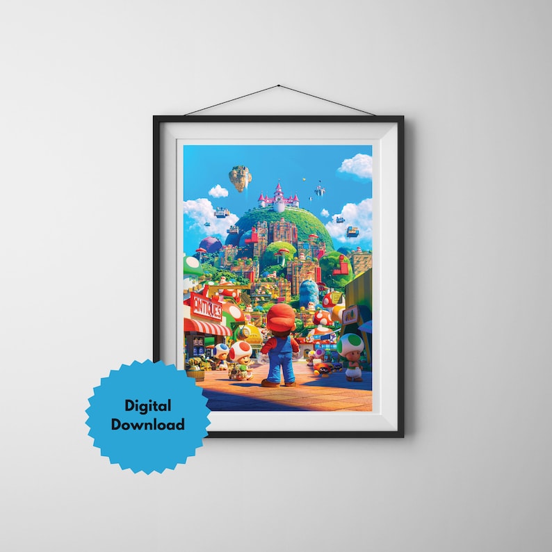 Super Mario Bros Poster - Digital Poster Download A3 & A4 Sizes 300 DPI ...