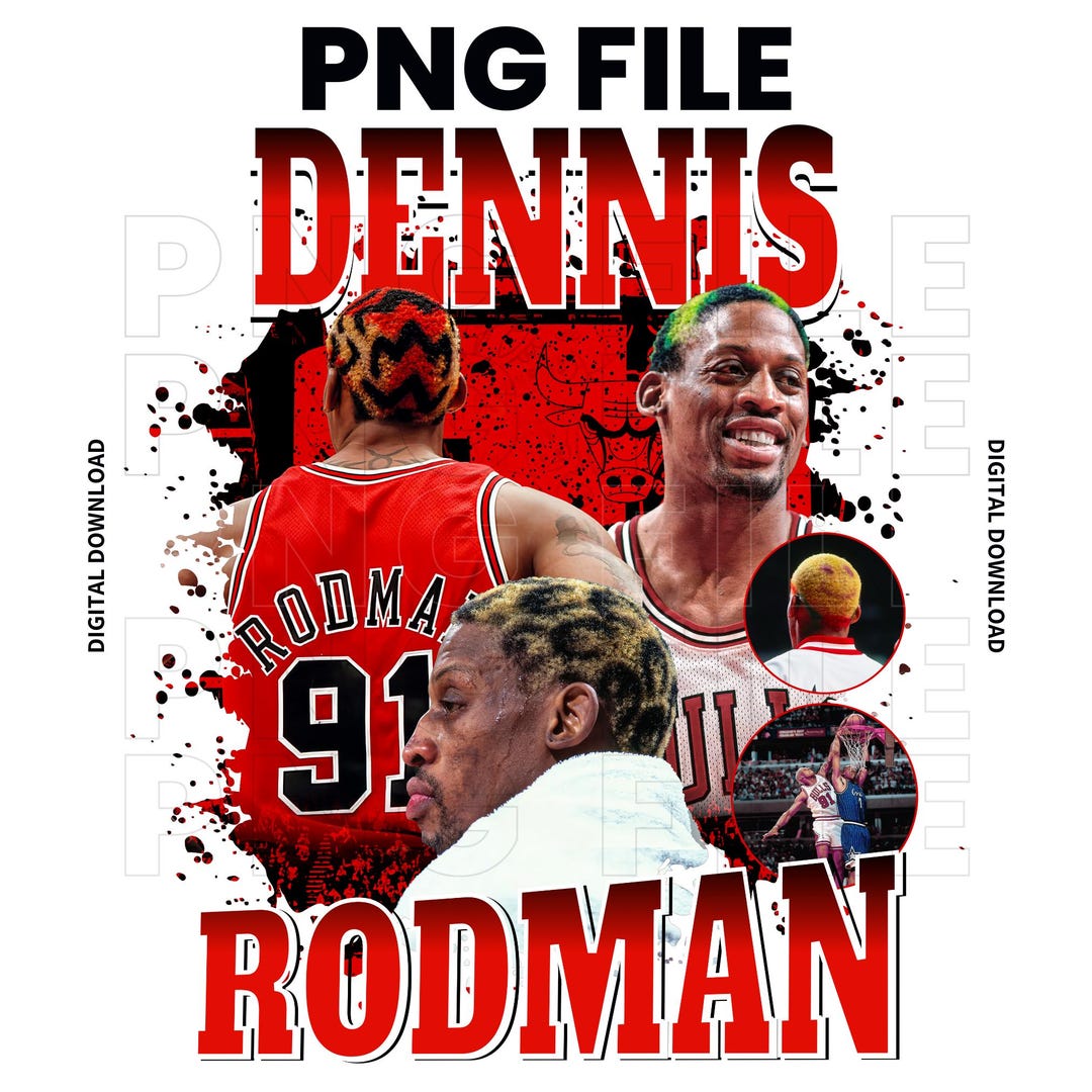 Rodman PNG, T-shirt Design, Bootleg Tees Design, Ready to Print ...