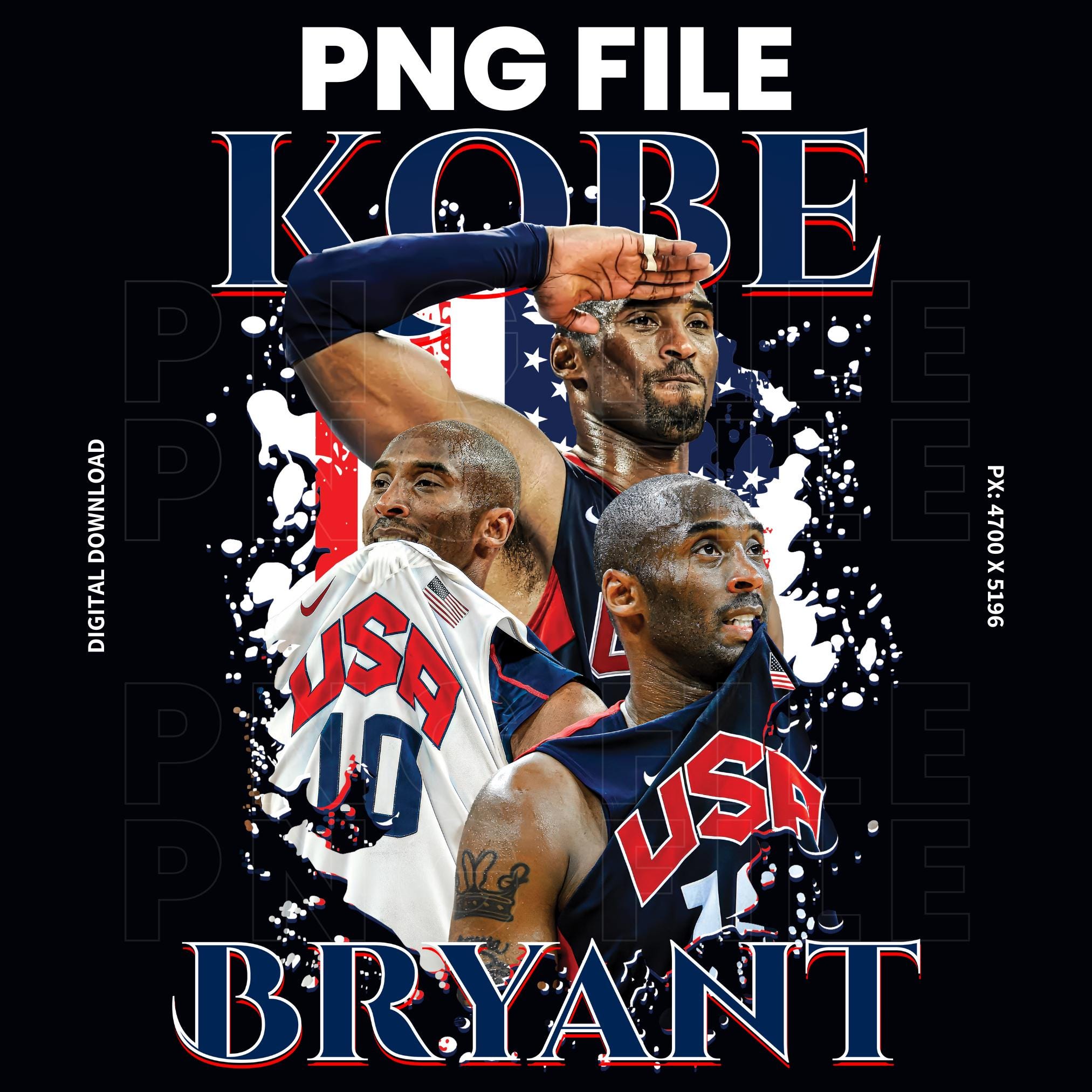 Team USA Kobe PNG, T-shirt Design, Bootleg Tee, Bryant USA , Kobe ...