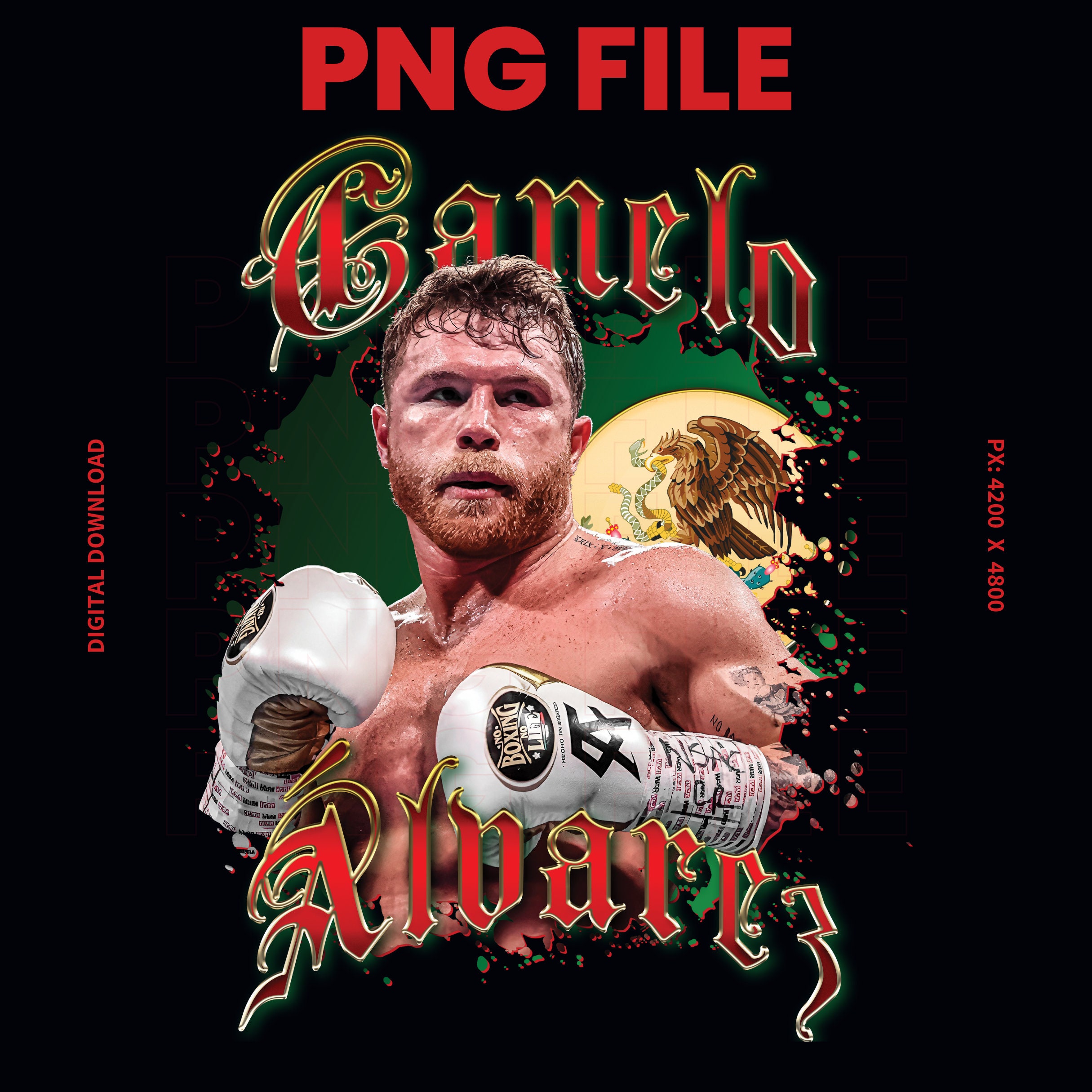 Canelo Alvarez Design PNG, Tumbler Graphic File, Celebrity Boxing Tee ...