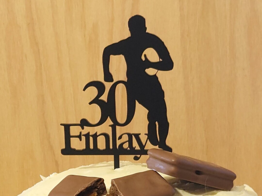 Personalised NRL / AFL / Football Birthday Cake Topper Cake Decoration ...