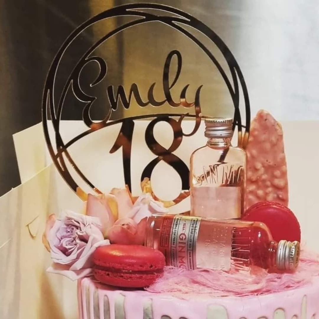 Personalised 18th Birthday Cake Topper Laser Engraved Plywood Cake ...