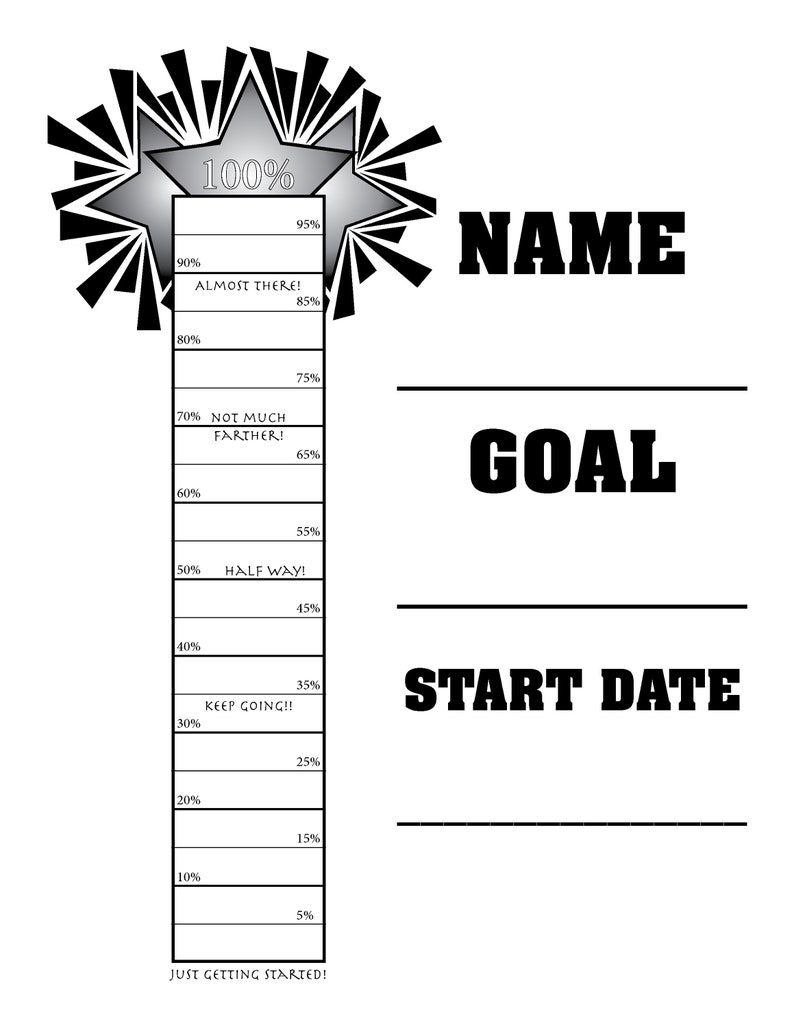 Printable Goal Tracking Pdf, Letter, A4, Half Sizes, - Etsy