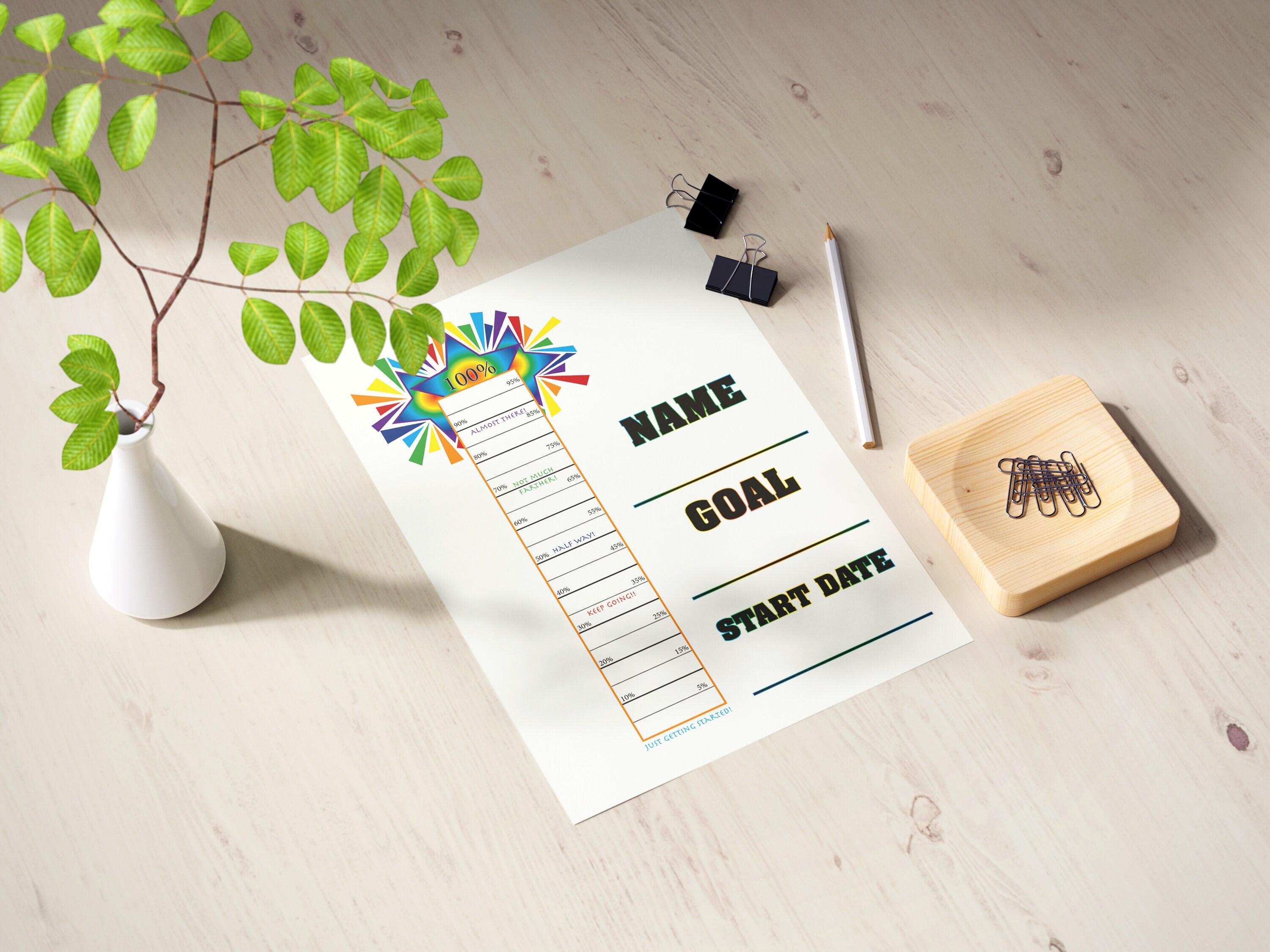 Printable Goal Tracking Pdf, Letter, A4, Half Sizes, - Etsy