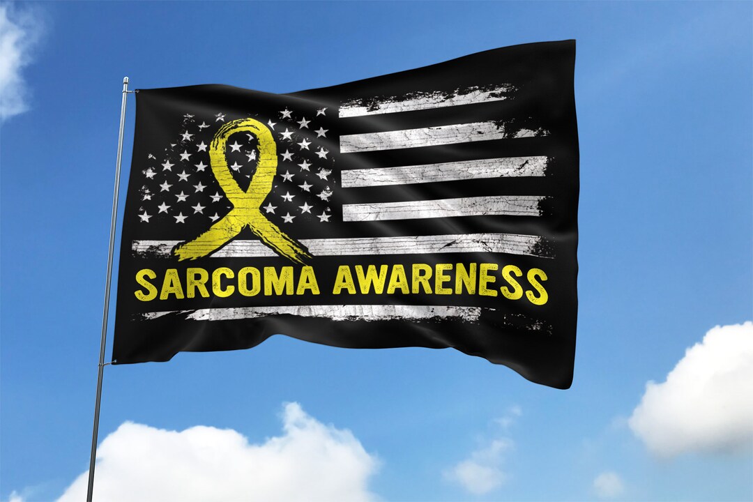 Sarcoma Awareness America Flag Yellow Ribbon, Disease Warrior Support ...