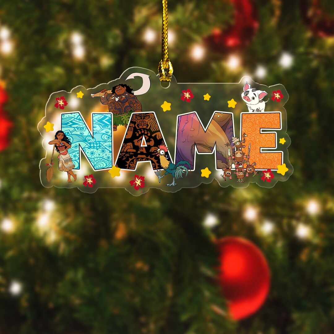 Custom Name Moana Ornament, Christmas Ornament, Disney Christmas Gift ...