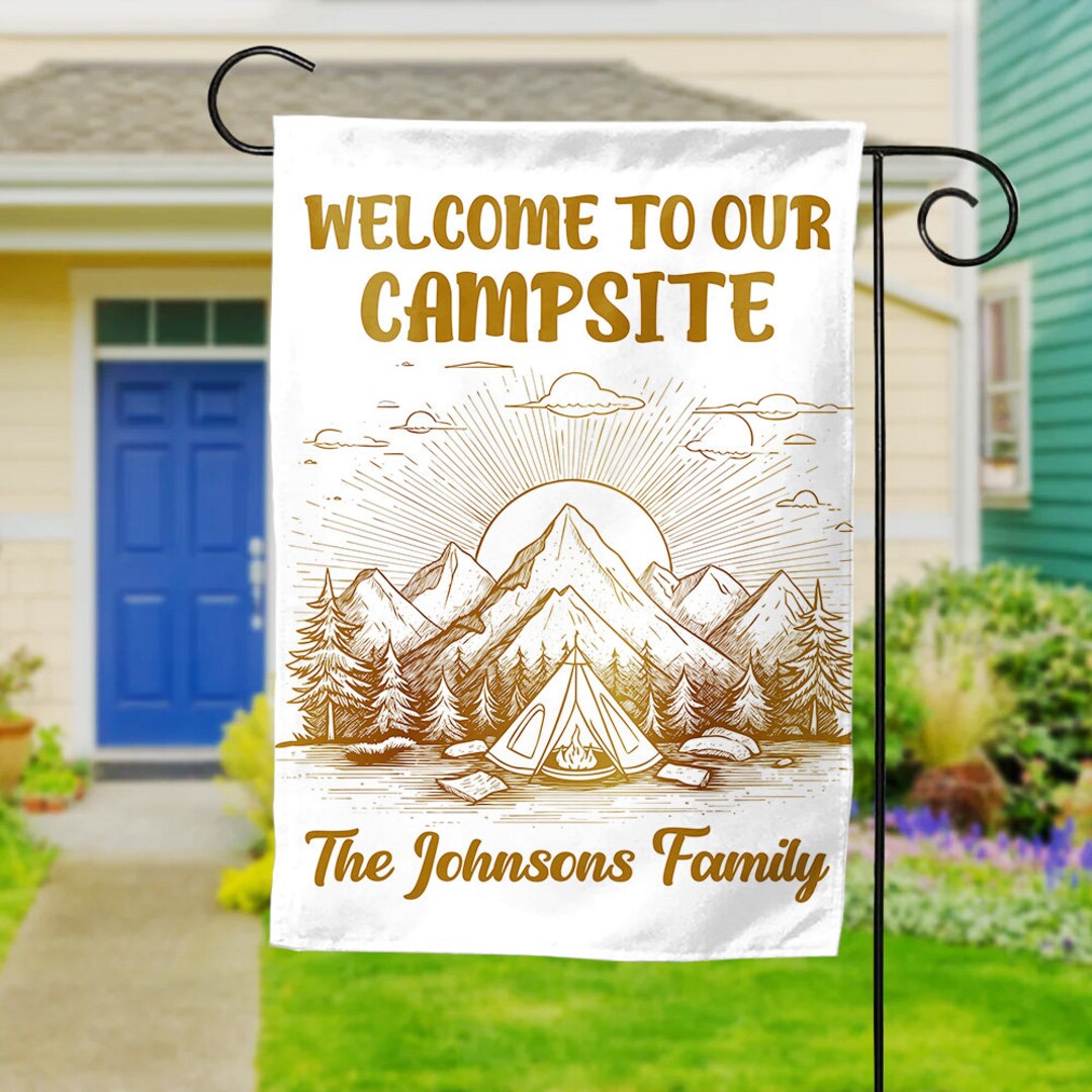 Personalized Family Garden Flags, Summer Camping Flag, Camper Flag, New ...