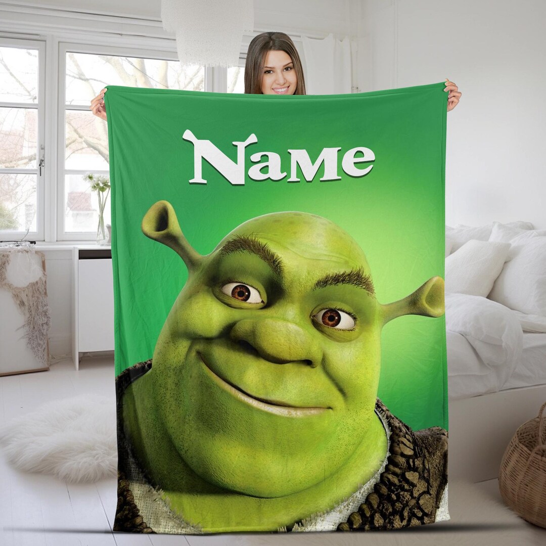 Personalized Shrek Characters Quilt Blanket, Gift for Shrek Film Fans ...