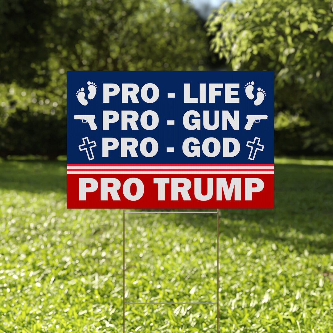 Pro-trump Yard Sign, Trump Sign, Trump 2024 Sign, American Flag Sign ...