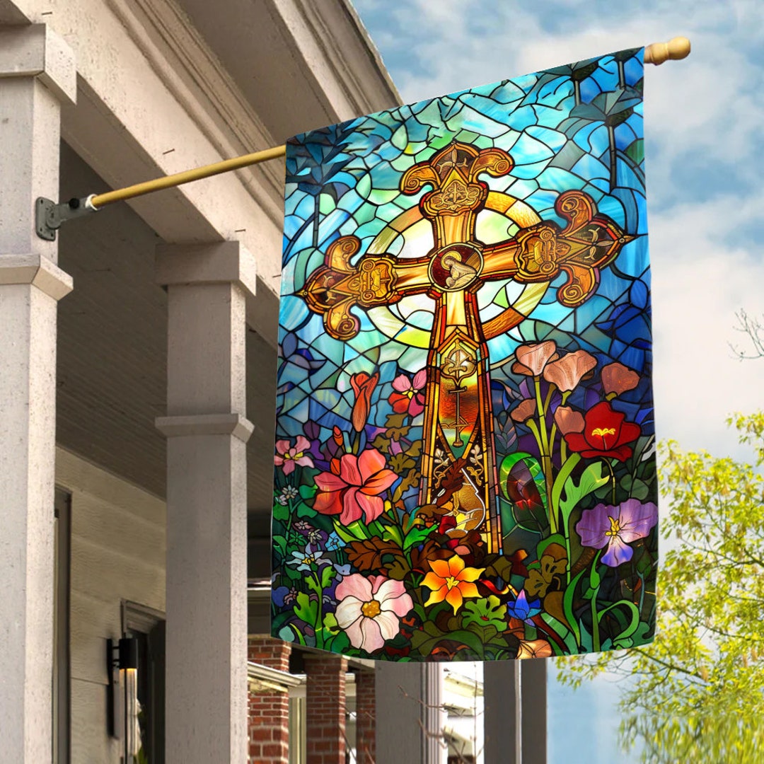 Christian Cross Garden Flag, Faith Jesus Flag, Christian Flag, Cross ...