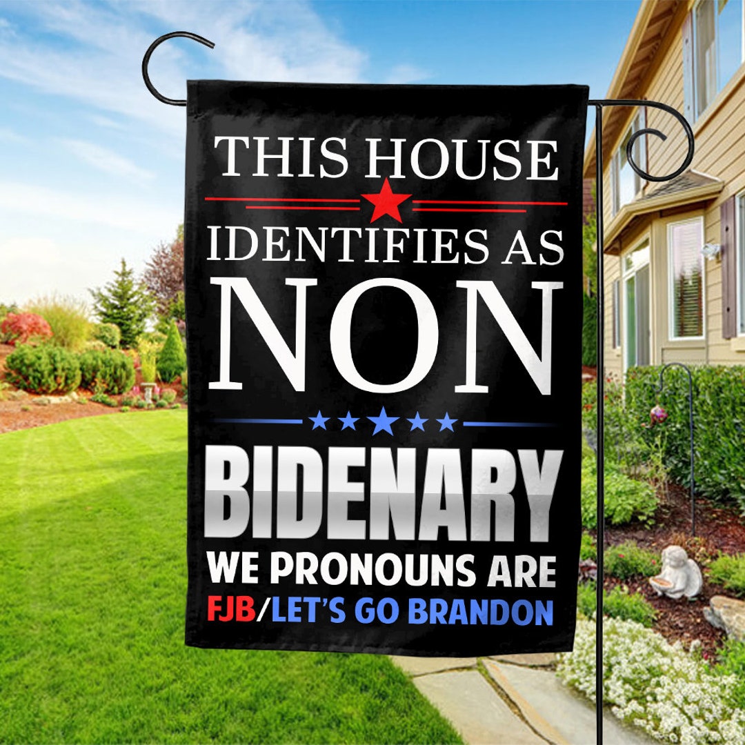 Non Bidenary Political Garden Flag Outdoor Decorative Yard House Double ...
