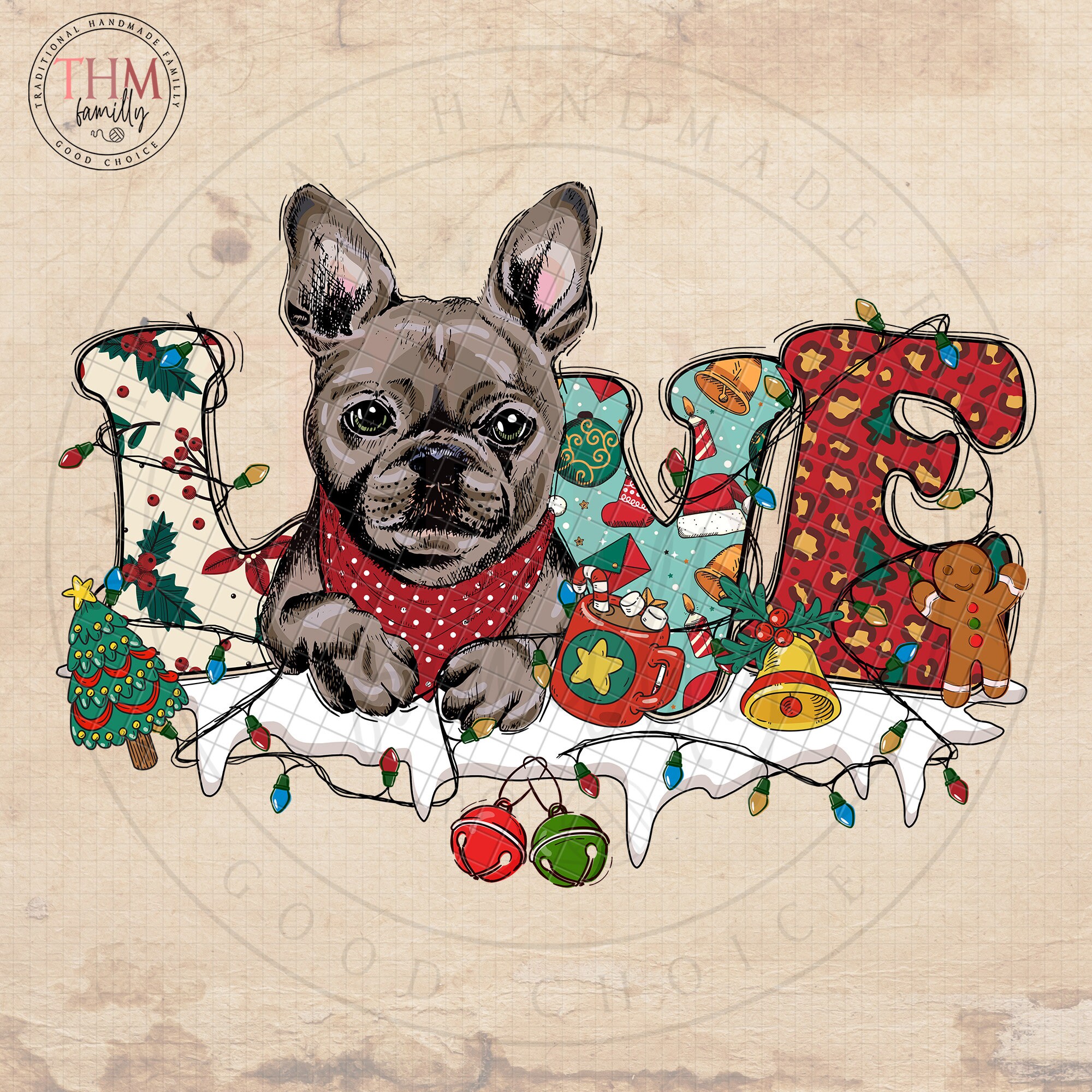 Fench Bulldog Christmas Png/ French Bulldog Clipart/ Love - Etsy