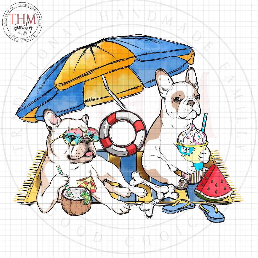 Funny Frenchie Summer Beach PNG/ Frenchie Summer Sublimation/ Summer ...