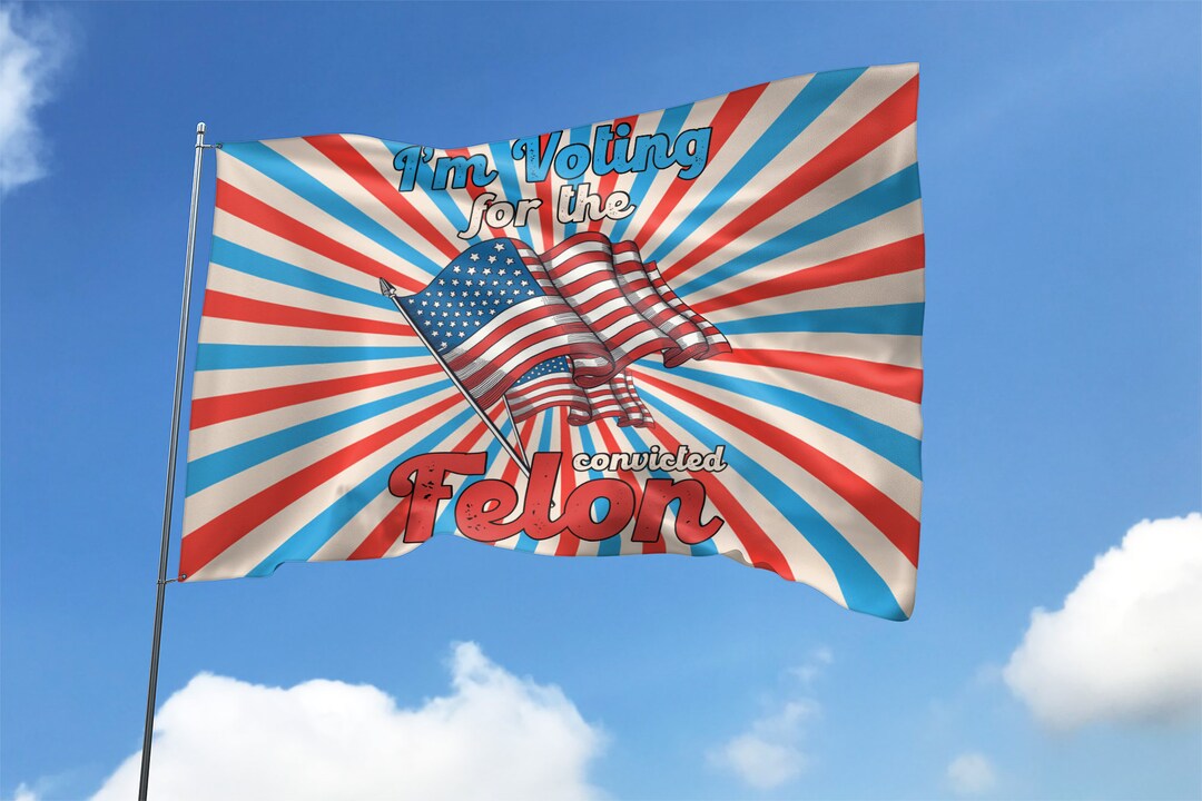Vote for the Convicted Felon Flag, Pro USA Election Flag, Funny ...