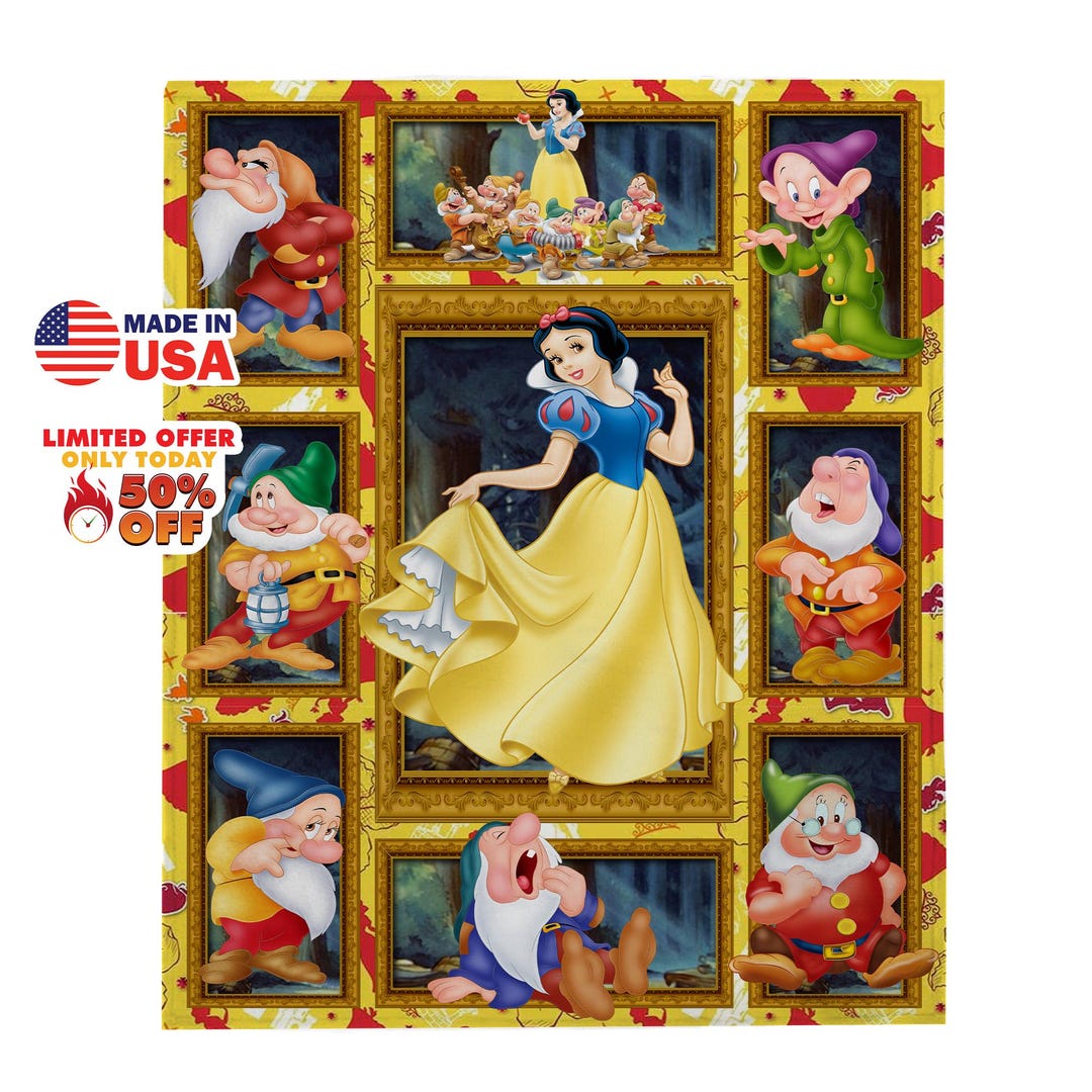 Snow White and the Seven Dwarfs Blanket Disney Fan Lover Quilting ...